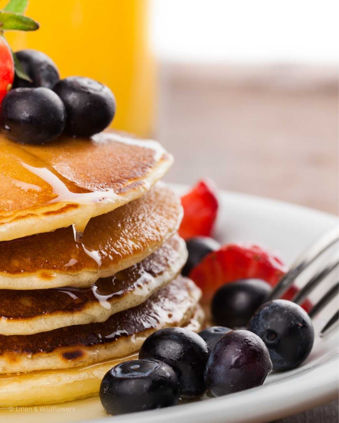 Old-Fashioned Homemade Buttermilk Pancakes Recipe · Linen & Wildflowers