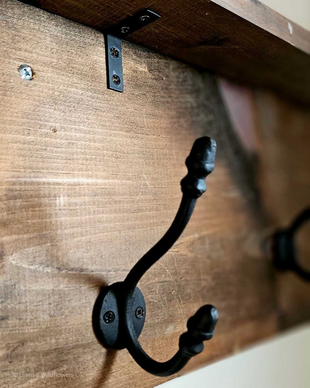 How to Build a Wall-Mounted DIY Coat Rack · Linen & Wildflowers