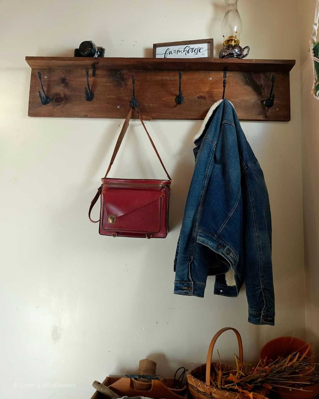 How to Build a Wall-Mounted DIY Coat Rack · Linen & Wildflowers