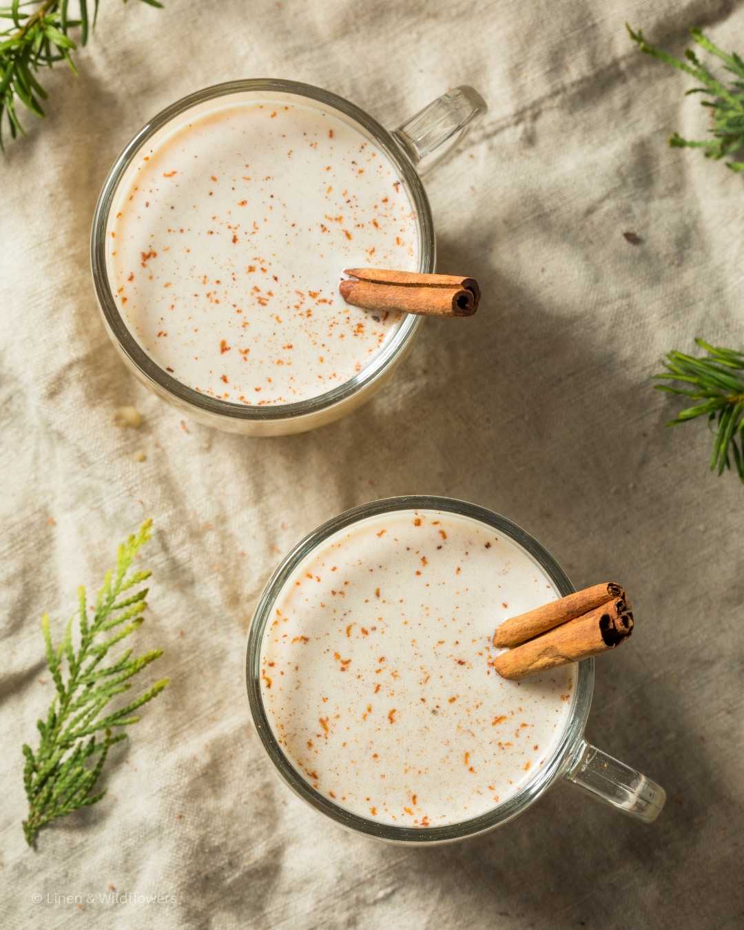 How to Make Homemade Non-Alcoholic Eggnog Recipe · Linen & Wildflowers