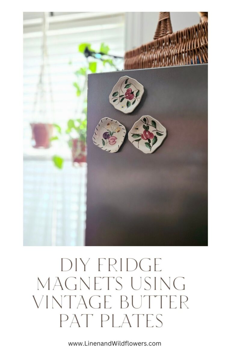 DIY Fridge Magnets using Vintage Butter Pat Plates · Linen & Wildflowers