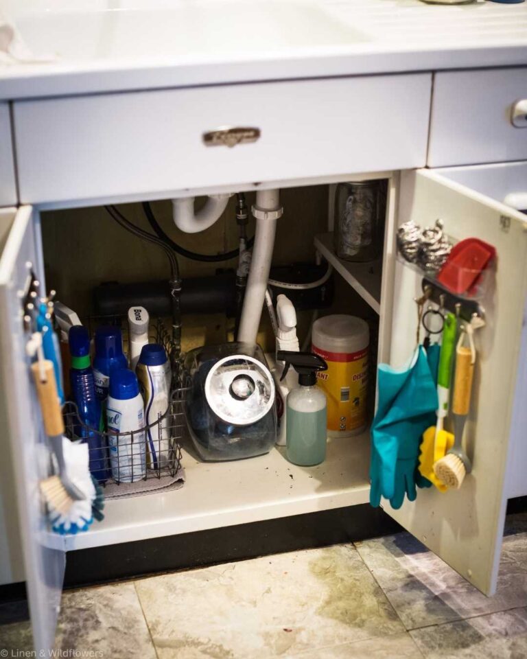 How to Organize Under a Kitchen Sink (Easy & Practical Tips!) · Linen ...